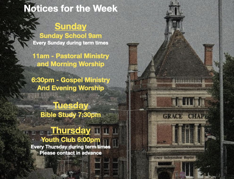 Grace Chapel, Folkestone – Grace Chapel Independent Evangelical Baptist ...